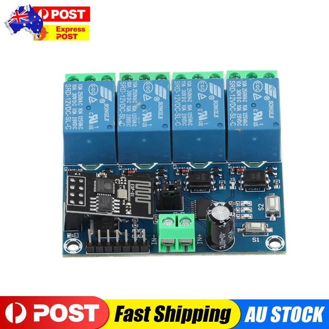 WIFI RELAY MODULE 5V/12V ESP8266 WiFi Control Relay Board for Arduino(4S) $14.09 - PicClick AU