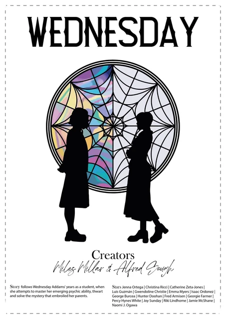 WEDNESDAY ADDAMS POSTER, Addams Family, Jenna Ortega, Wednesday Enid ...