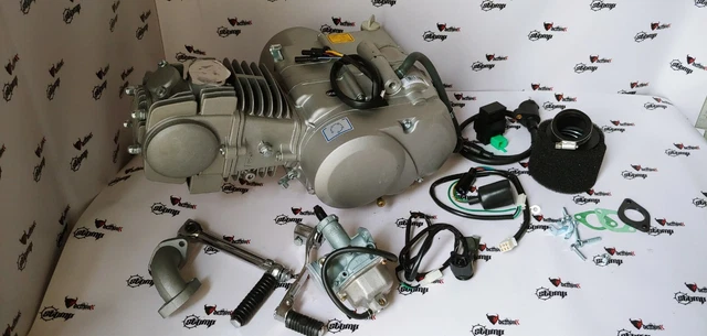 NEW YX125 BIG Valve 4 Speed Semi Engine Full Package 12volt race stator ...