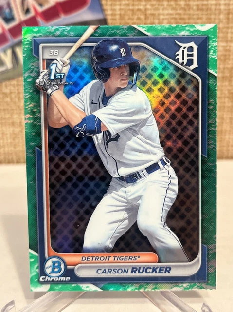 2024 BOWMAN LUNAR Glow Refractor #BCP-65 Carson Rucker - Detroit Tigers ...