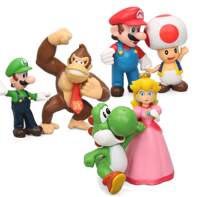 6PCS/SET SUPER MARIO Bros PVC Action Figures Toys Kids Collectible Toy ...