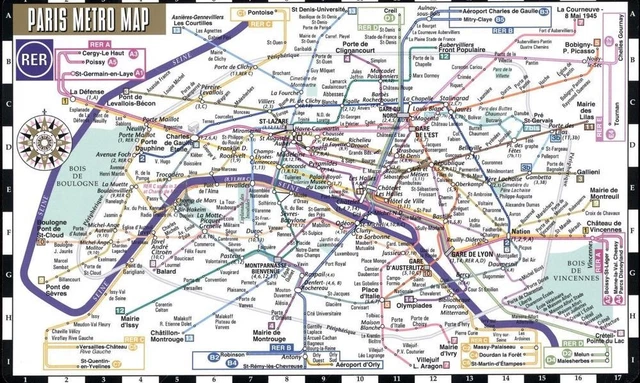 STREETWISE PARIS METRO Map - Laminated Metro Map of Paris, France: City ...