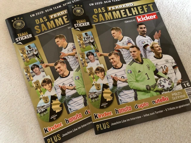 2X FERRERO SAMMELHEFT: kinder, hanuta, duplo Sticker EM 2020 NEU EUR 5 ...