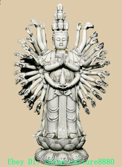 19.6 &DYNASTIE CHINOISE deihua statue Guanyin en porcelaine à mille bras EUR 640,00 - PicClick FR