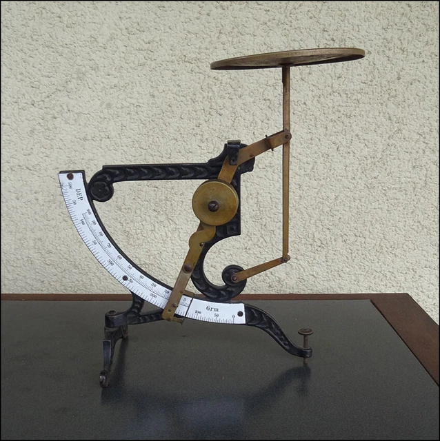 ANCIENNE BALANCE POSTALE Pese Lettre Fonte Laiton Et Tole Emaillee EUR ...