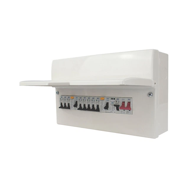BRITISH GENERAL DUAL RCD Consumer Unit With SPD 16 Module 8-Way ...