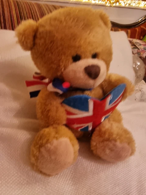 PIPP THE BEAR Union Jack Teddy Bear PLUSH 6" tall SOFT £7.58 - PicClick UK