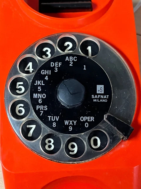 VINTAGE 1976 SAFNAT MILANO Rotary Wallmount - Countertop Telephone ...