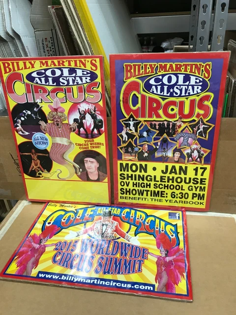VINTAGE THREE COLE All-Star Circus Posters 11" X 17" Featuring Billy ...