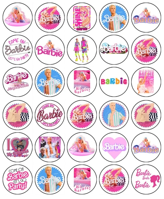 BARBIE MOVIE CUPCAKE Toppers Edible Wafer Paper Birthday Cake ...