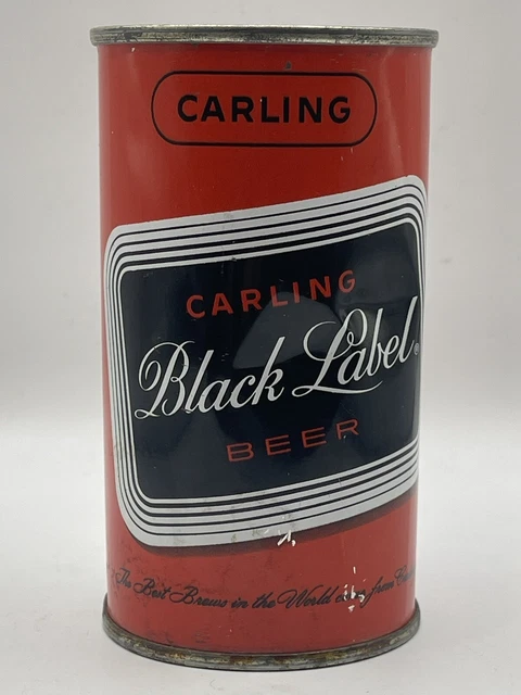 VINTAGE CARLING BLACK LABEL Flat Top Beer Can Unopened Belleville ...
