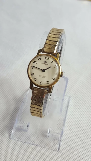 VINTAGE PERONA SWISS Made 17 Jewels Incabloc Ladies Mecahnical Watch £ ...