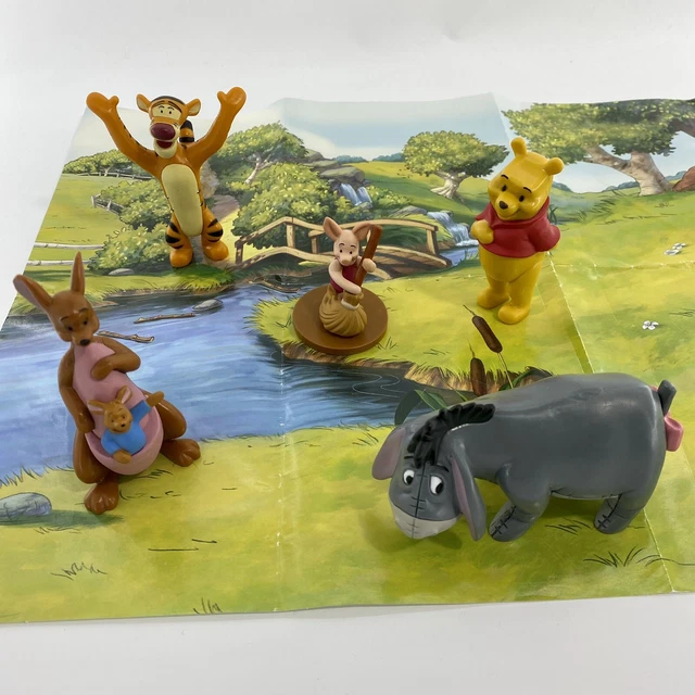 DISNEY WINNIE THE Pooh Tigger Piglet Eeyore Kanga & Roo Figures w ...