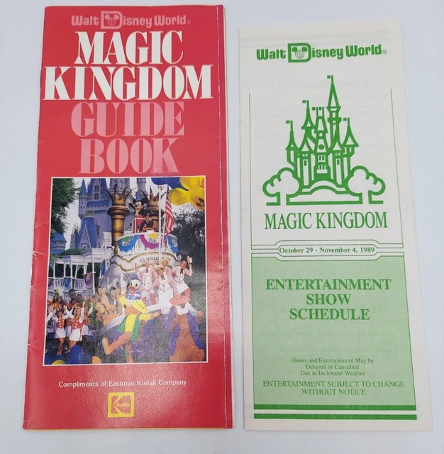 LIVRE GUIDE VINTAGE 1989 Disney Magic Kingdom & Calendrier Des ...