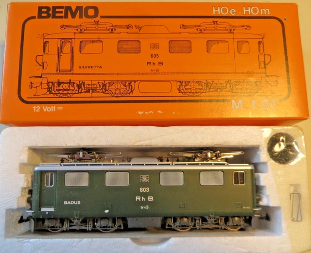 BEMO H0E 1050/3 Electric Locomotive 603 Badus Der Rhb Without Manual ...