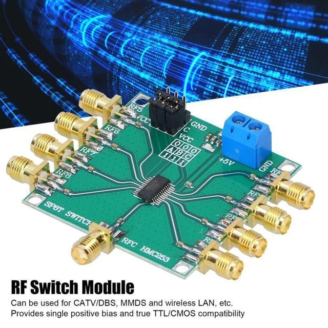 MODULE DE COMMUTATION efficace RF simple pôle huit tours HMC253 SMA DC2 ...