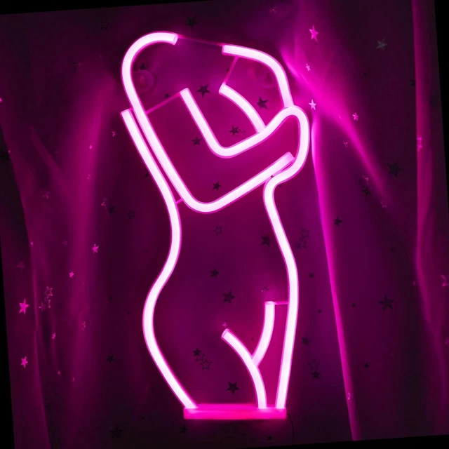 LADY NEON SIGNS, Led Night Light Wall Art Men Cave Decor Silhouette ...