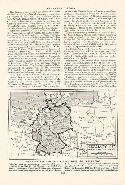 MAP OF OCCUPATION Zones map of the occupied areas WWII1946 Original £52 ...