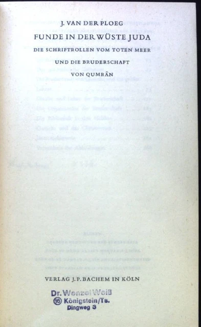 FUNDE IN DER Wüste Juda : Die Schriftrollen vom Toten Meer und die ...