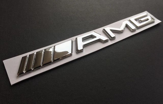 NEUF AUTOCOLLANT LOGO AMG chrome pour emblème arrière Mercedes EUR 5,75 ...