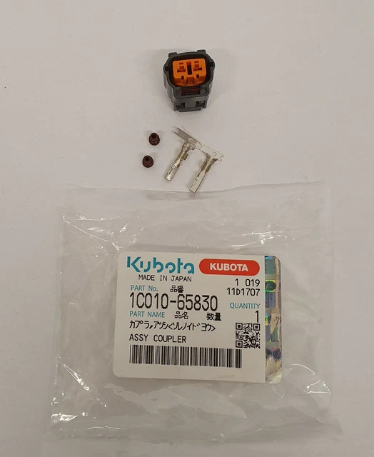 1C010-65830 ASSY COUPLER 2 Pin Connector Kit For Solenoid Kubota D & V ...