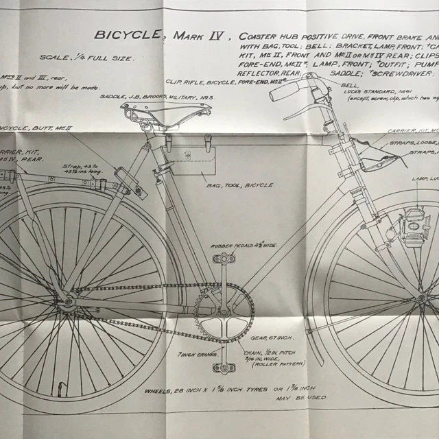 ORIGINAL WW2-ERA BRITISH ARMY ARMOURERS DIAGRAM: BICYCLE, MARK IV £12.00 - PicClick UK