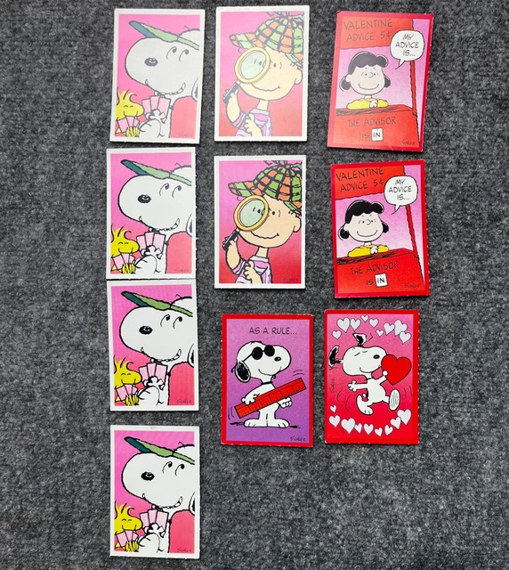 VINTAGE 50S 60S Hallmark Peanuts Snoopy Valentines Cards School Kids 10 ...
