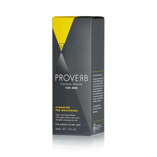 PROVERB PRO MOISTURISER Life Fuelled Skin Care Hydration for Men, 50ml ...