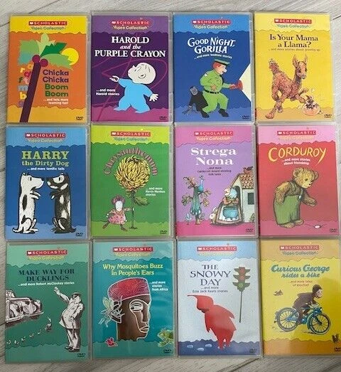 NEW SCHOLASTIC VIDEO Collection DVD lot 12 LLama George Harry Corduroy ...