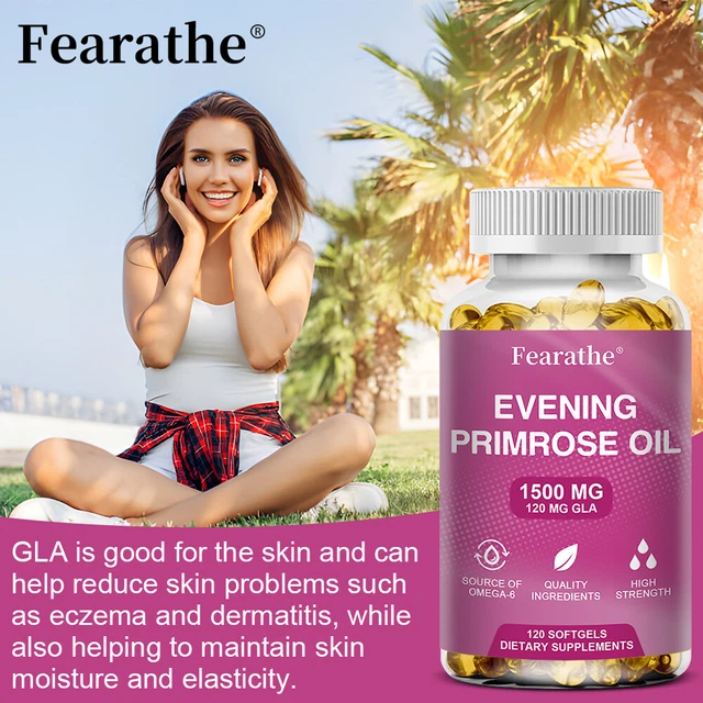 EVENING PRIMROSE OIL 1500 Mg Omega 6 Helps Maintain Skin Moisture 120 ...