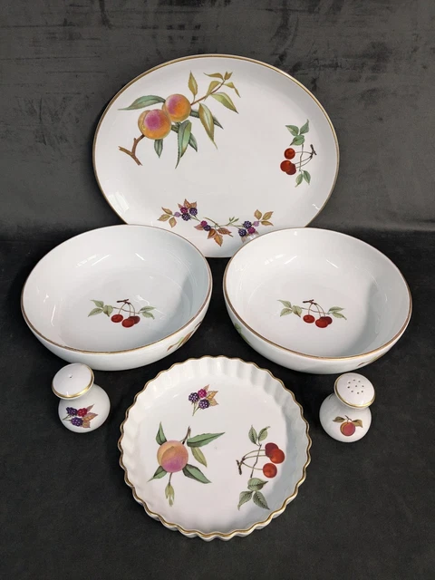 ROYAL WORCESTER EVESHAM Porcelain Dining Set Fruit Design £19.99 ...