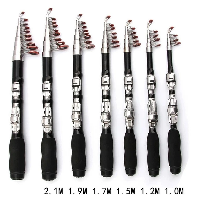 1.0-2.1M PORTABLE FRP Hard Carbon Rods Fish Tackle Tool Sea Pole ...