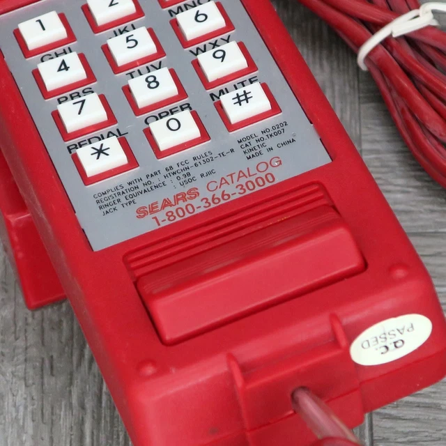 SEARS CATALOG VINTAGE 80's Red Push Button Phone Store Model 0202 ...