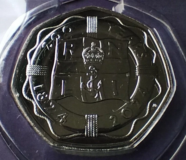 2024 BUNC 50P RNLI 200 years Royal Lifeboat Institute Fifty Pence coin ...