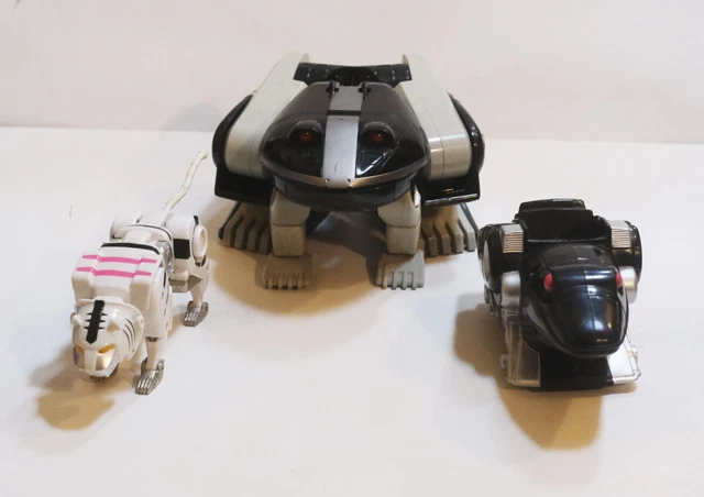 MIGHTY MORPHIN POWER Rangers Ninja Megazord Black Frog Zord White Tiger ...