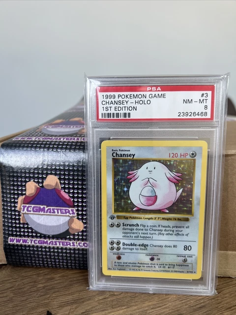 POKEMON TCG CHANSEY PSA 8 Shadowless 1st first Edition 3/102 base set ...