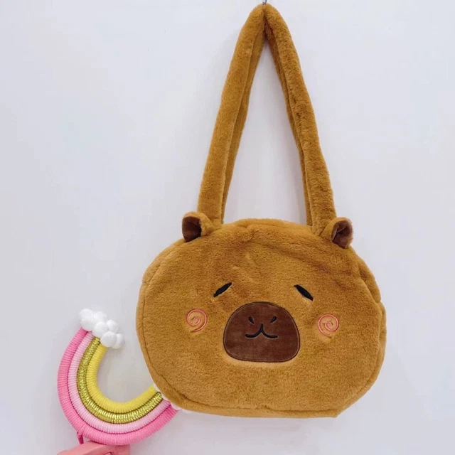 LARGE CAPACITY CAPYBARA Plush Shoulder Bag Cartoon Capybara Handbag ...
