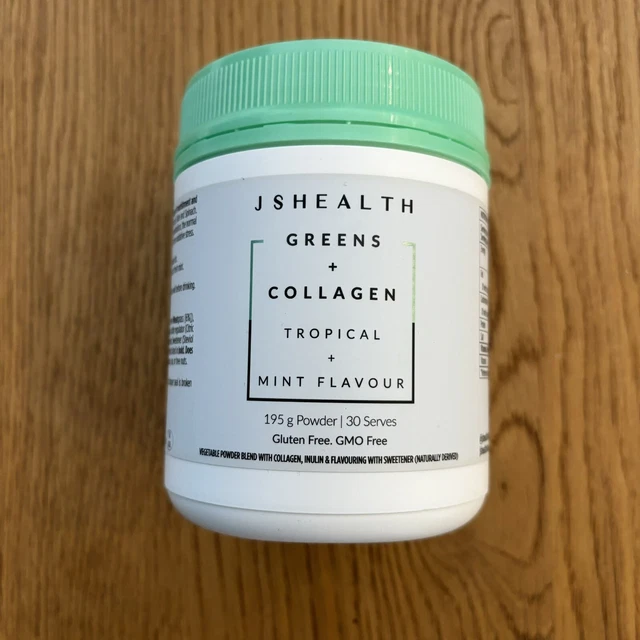 JS HEALTH GREENS And Collagen 195g Tropical And Mint Flavour Powder 30 ...