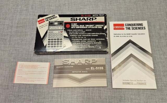 VINTAGE SHARP EL-515S Original Box, and both instruction books NO ...