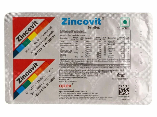 ZINCOVIT MULTIVITAMIN & MINERALS 45 Tablets (Pack of 3 15 TABLET EACH ...
