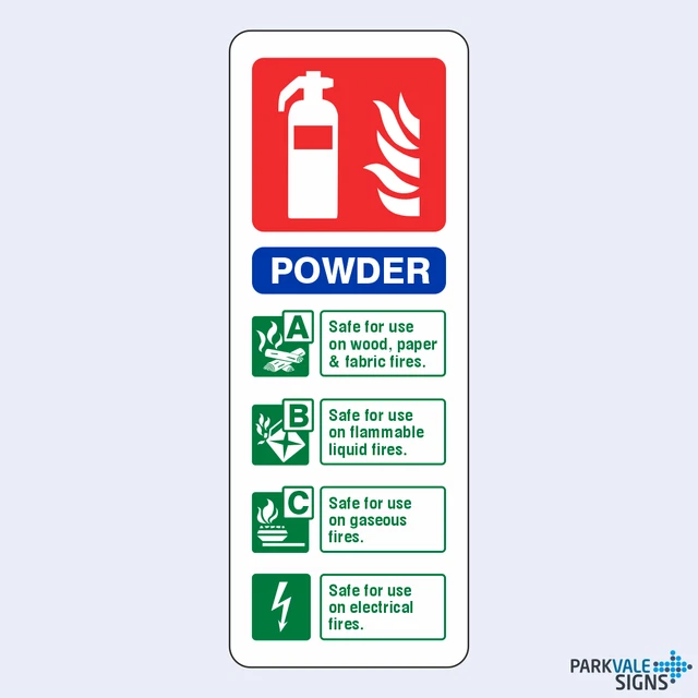 POWDER FIRE EXTINGUISHER ID Sign £1.00 - PicClick UK