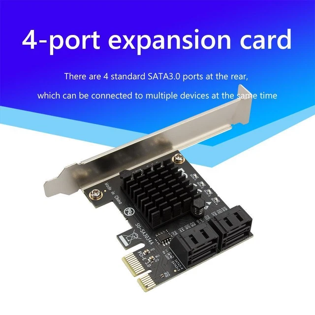 SATA PCIE ADAPTER 4 Ports SATA III to PCI Express 3.0 X1 Controller ...