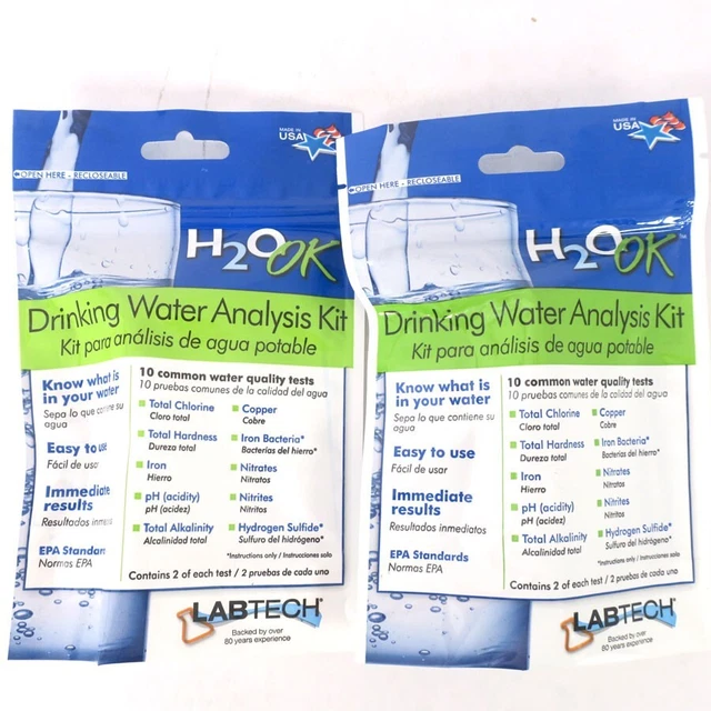 LABTECH, LT5010, H2O OK Drinking Water Analysis Test Kit (2 in Lot) $17 ...