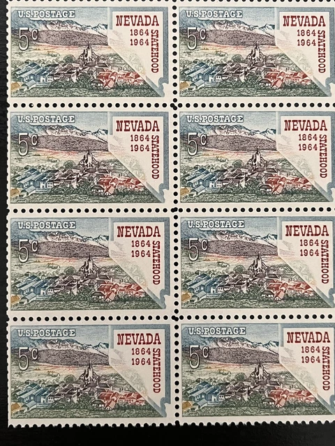 NEVADA STATEHOOD CENTENNIAL 5c Postage Sheet of 08 Count Mint Condition ...