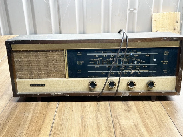 VINTAGE RETRO PHILCO Am/Fm Radio Model 108 Wooden Frame £49.99 ...