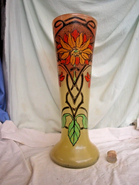 VASE VERRE EMAILLE ANCIEN ART NOUVEAU FLEUR LEGRAS non signé Début XXe EUR 79,90 - PicClick FR