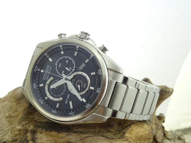 CITIZEN ECO DRIVE Men's 40mm Blue Dial Chronograph Solar Watch H500 ...