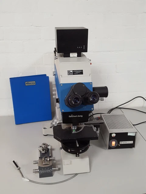 MICROSCOPE REICHERT-JUNG POLYVAR + lampe et objectifs plan iris Apo ...