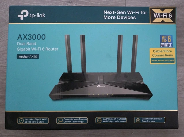 TP-LINK ARCHER AX50 AX3000 Dual-Band Wi-Fi 6 Router £39.99 - PicClick UK