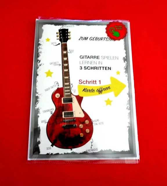 MUSIKKARTE A4 GLÜCKWUNSCHKARTE mit Musik Berühr Effekt Gitarre spielen lernen... EUR 8,45 ...